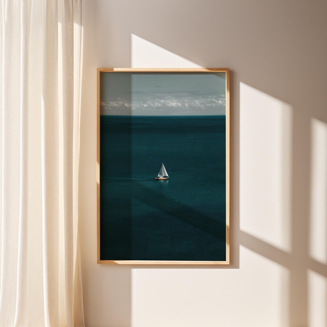 Old Money Boat Poster, Old Money Boat Poster, Blue Ocean Wall Art ...