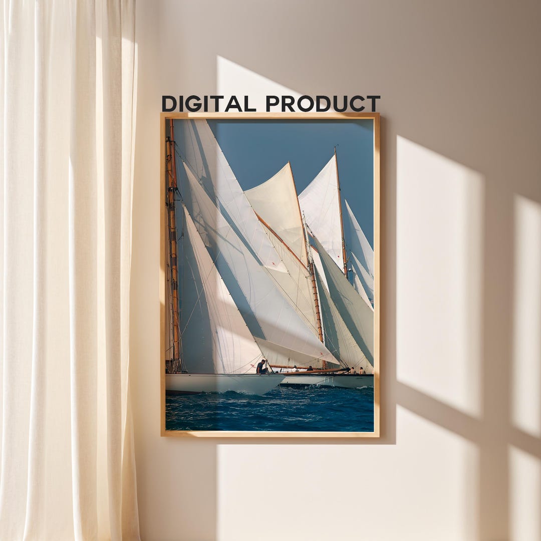 Old Money Boat Poster, Old Money Boat Poster, Blue Ocean Wall Art ...