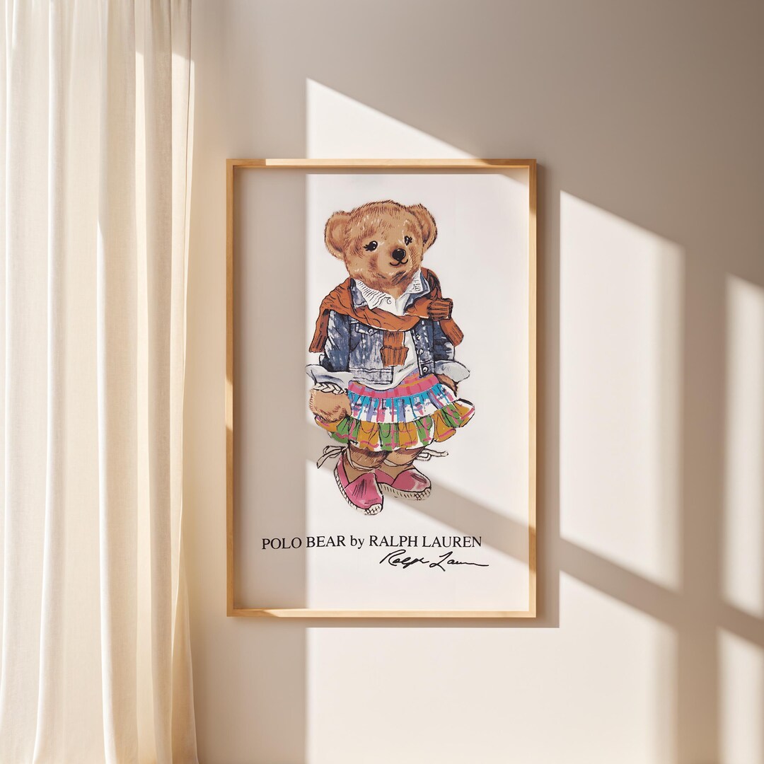 Polo Bear Wall Art Poster, Fashion Magazine Poster, Vintage Fashion ...
