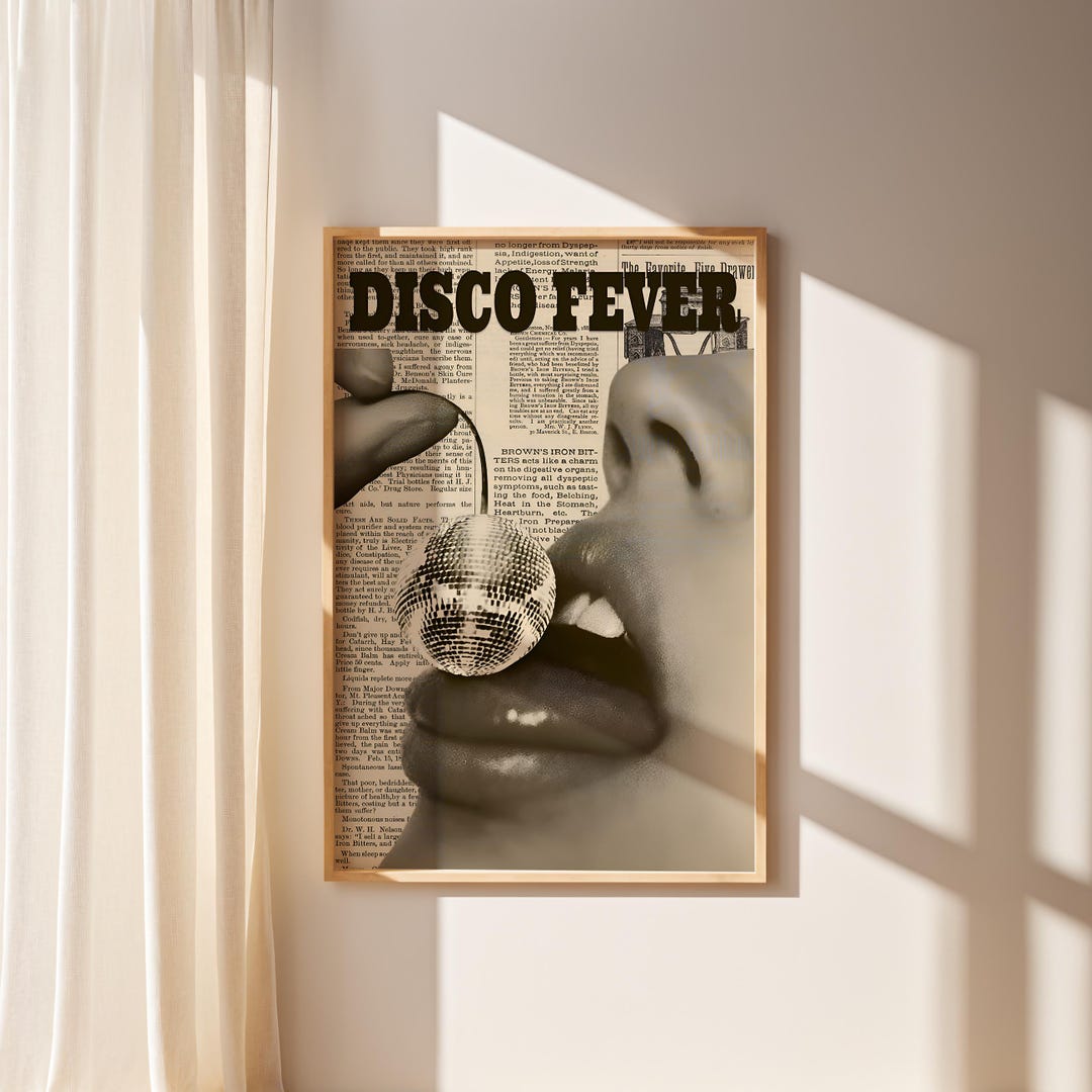 Retro Disco Fever Poster, 1970s Poster, Funky Disco Poster, Retro Wall ...