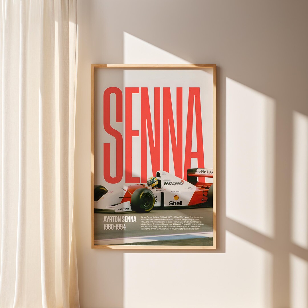 Ayrton Senna F1 Poster, Monte Carlo Race Car Wall Art - Etsy