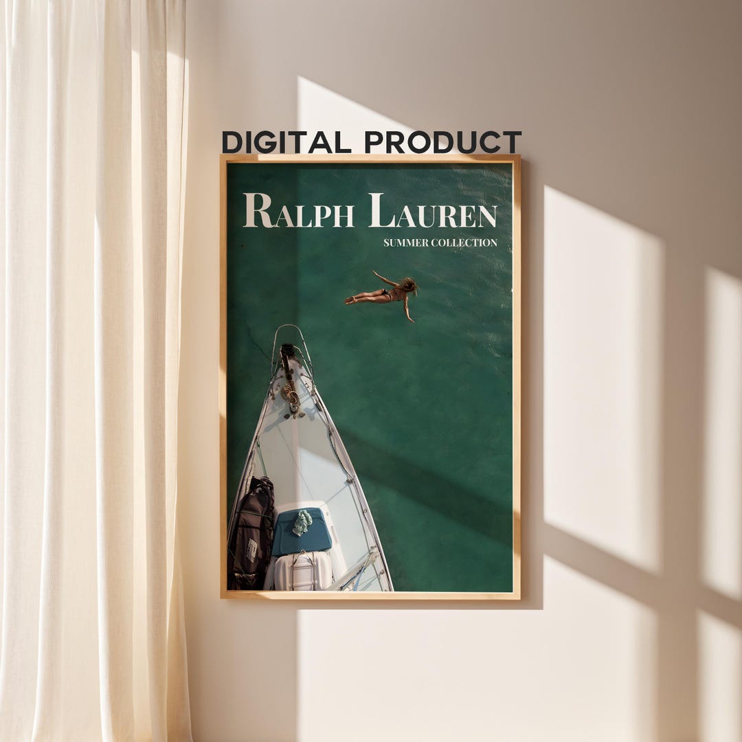 Ralph Lauren Poster | Vintage Fashion Magazine Poster | Retro Fashion ...