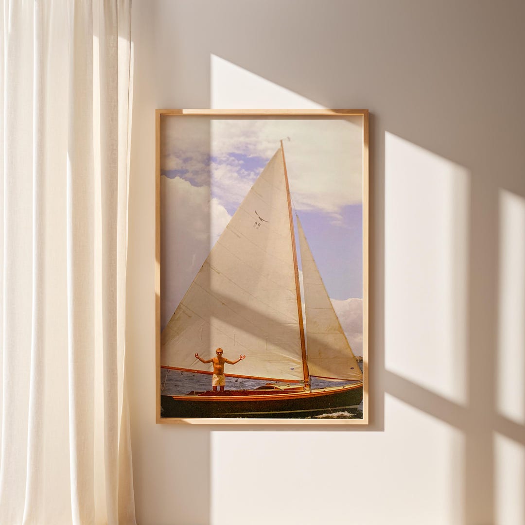 Old Money Boat Poster, Old Money Boat Poster, Blue Ocean Wall Art ...