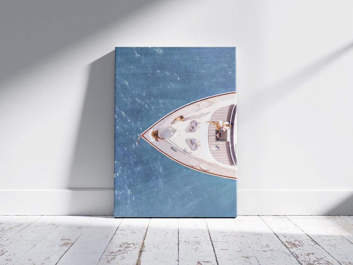 Luxury Yacht Poster, Old Money Aesthetic, Luxurious Boat Print, Sailing ...