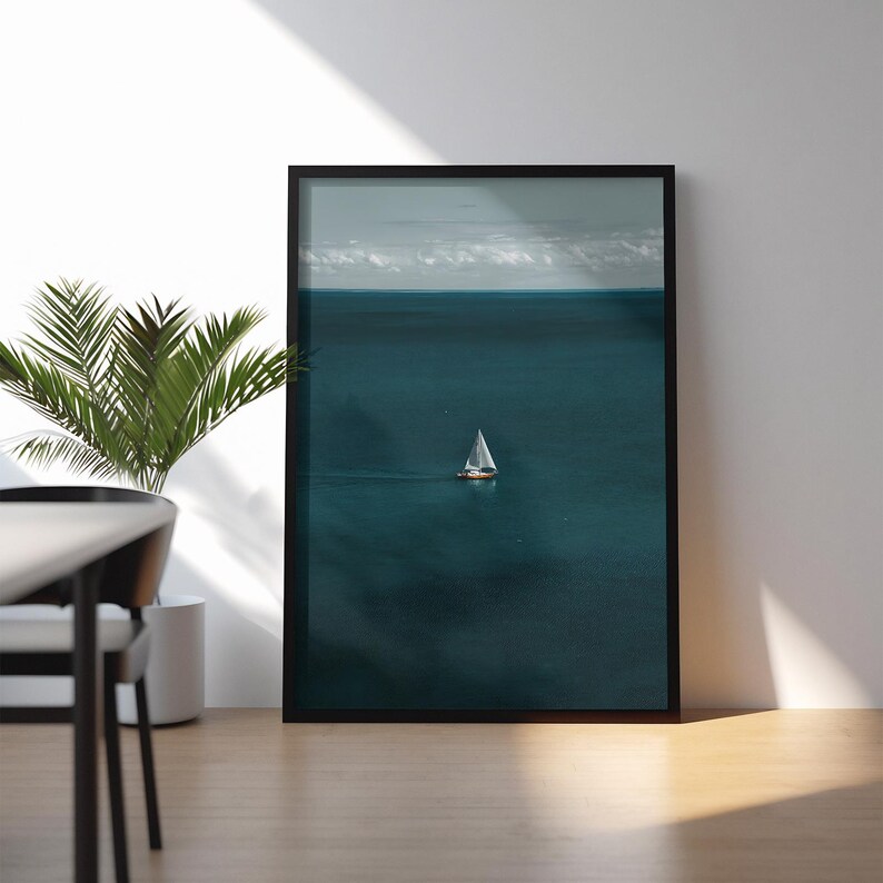 Old Money Boat Poster, Old Money Boat Poster, Blue Ocean Wall Art ...