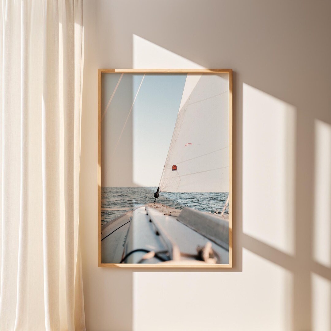 Old Money Boat Poster, Old Money Boat Poster, Blue Ocean Wall Art ...