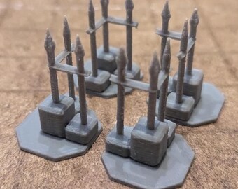 Iron Fence Spear Tipped Scatter Corner X4 for Dnd/ttrpg/wargaming - Etsy