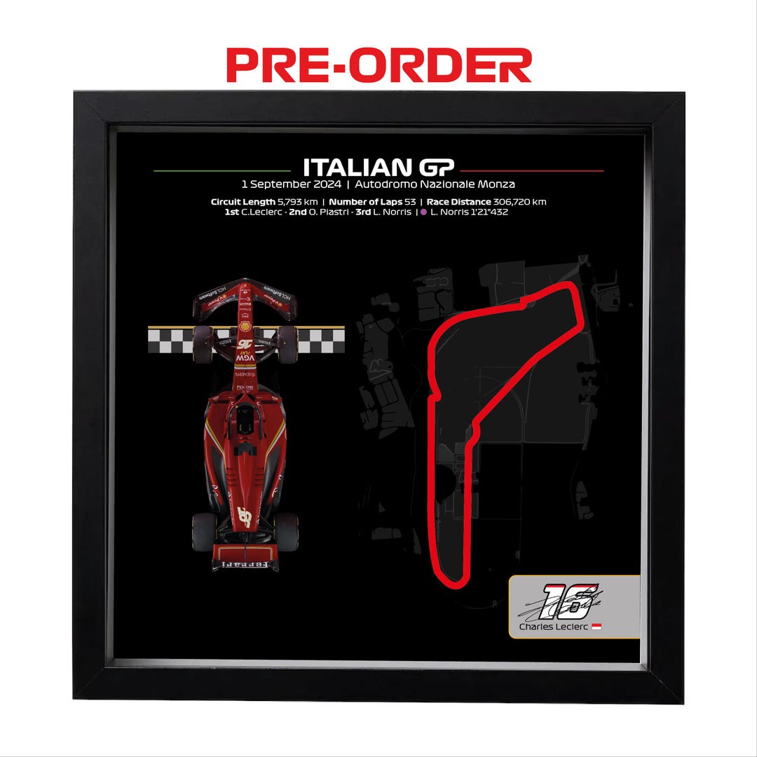 PRE-ORDER Monza 2024 F1 Frame With Car and Circuit in 3D in Plexiglass ...