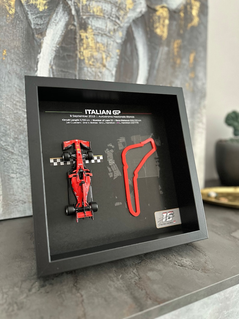 F1 Frame With Car and Circuit in 3D in Plexiglass Italian GP F1 Wall ...