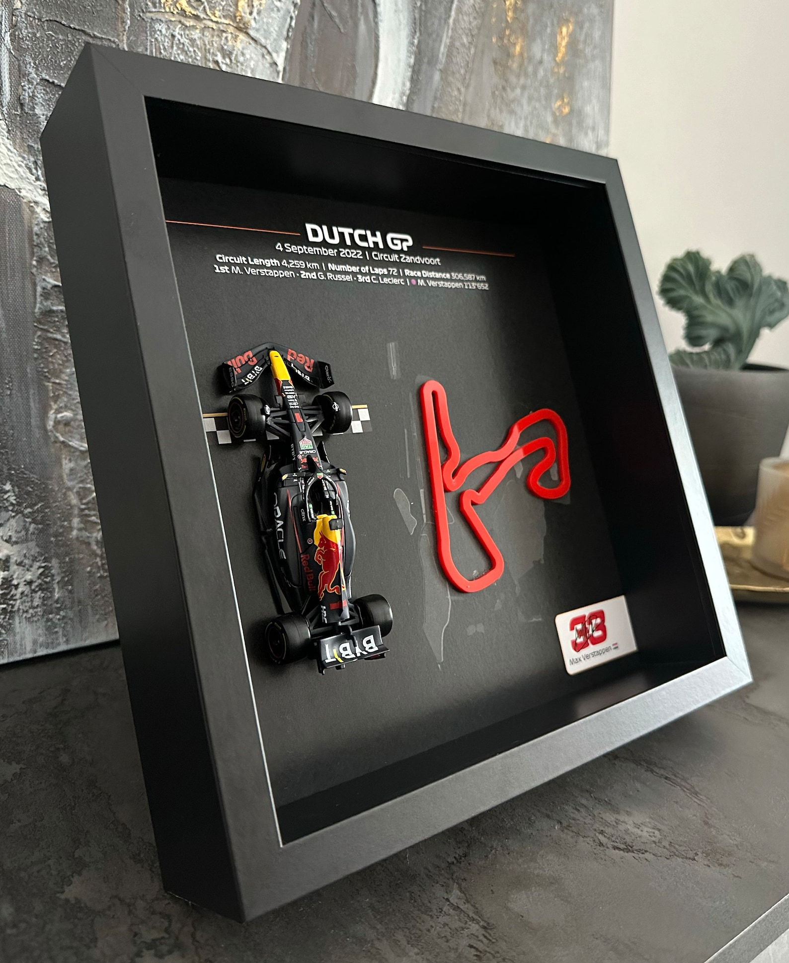 F1 Frame With Car and Circuit in 3D in Plexiglass Dutch GP F1 Wall ...