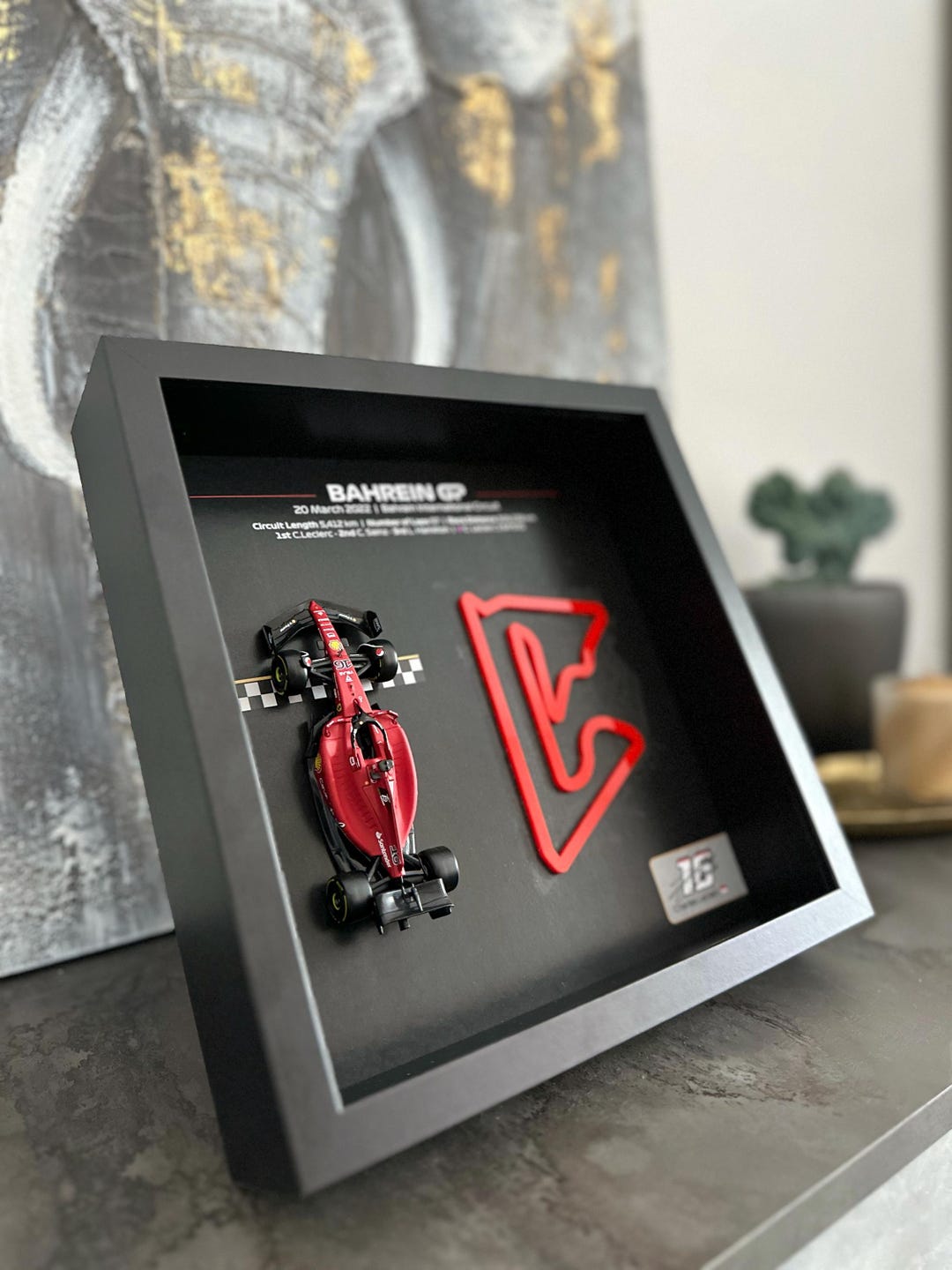 F1 Frame With Car and Circuit in 3D in Plexiglass Bahrain GP F1 Wall ...