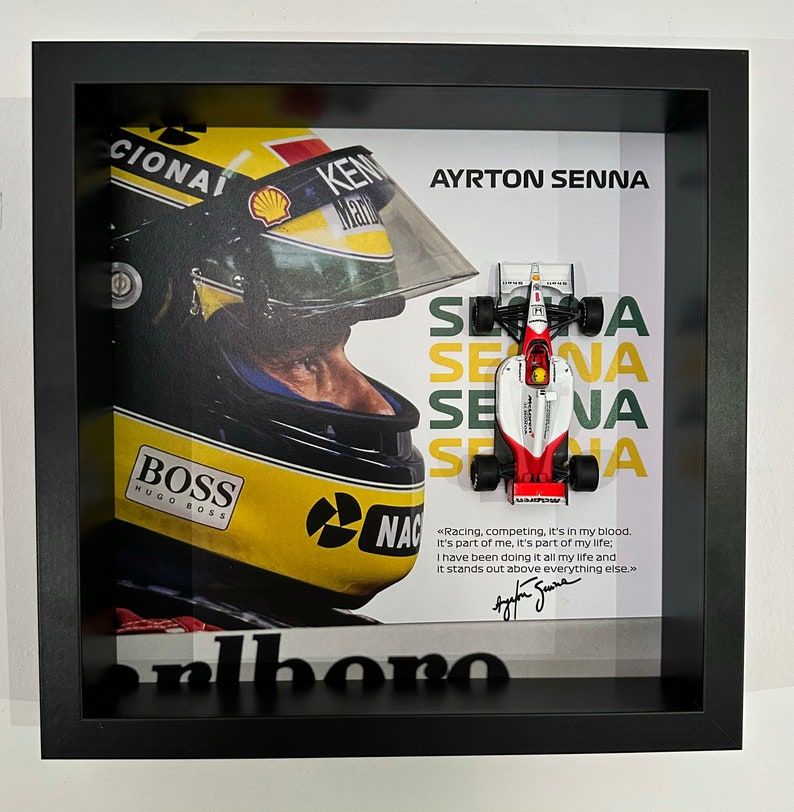 F1 Frame With 1:43 Ayrton Senna Car F1 Wall Decor 27 X 27 Cm Real ...