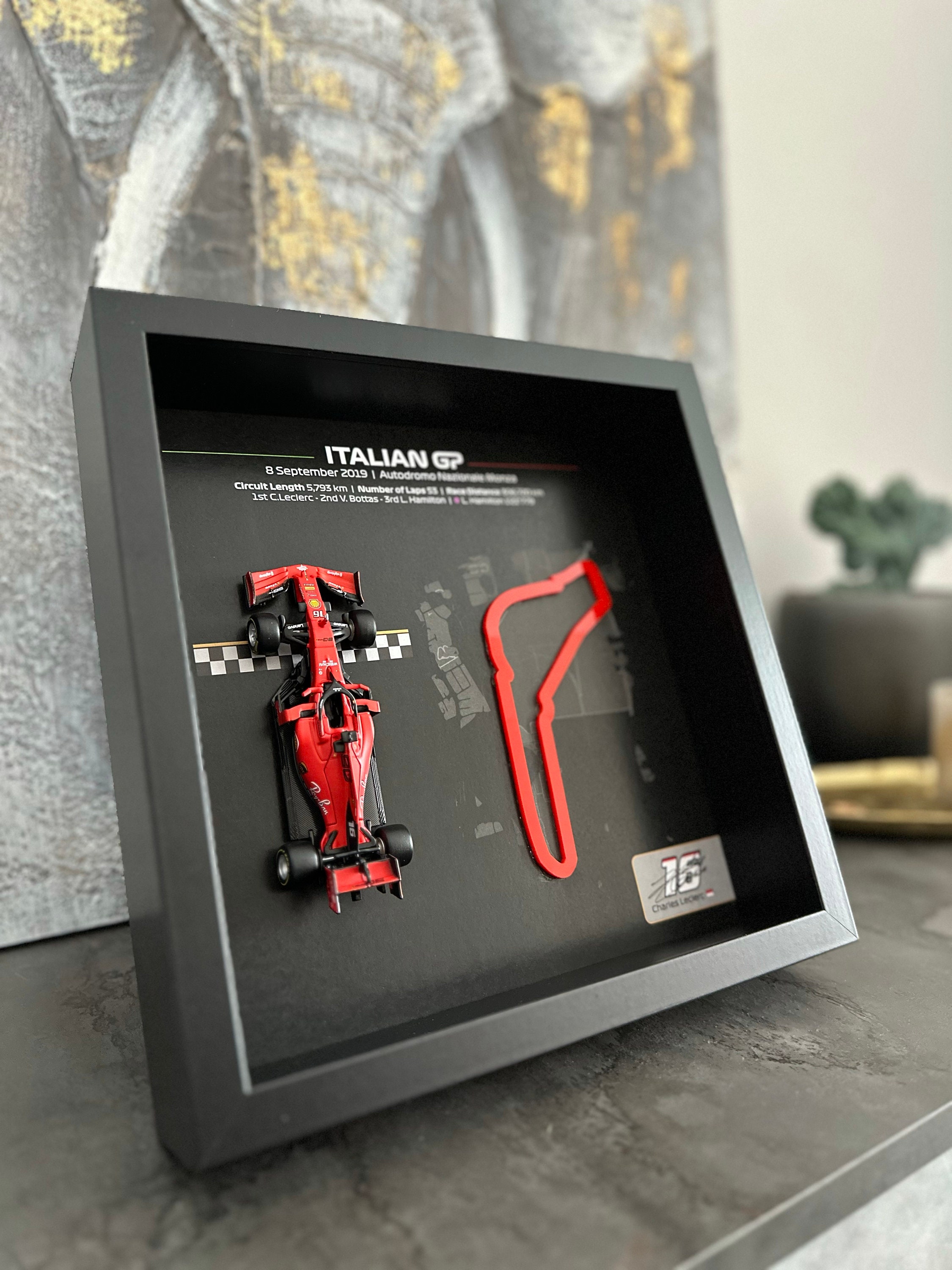 F1 Frame With Car and Circuit in 3D in Plexiglass Italian GP F1 Wall ...