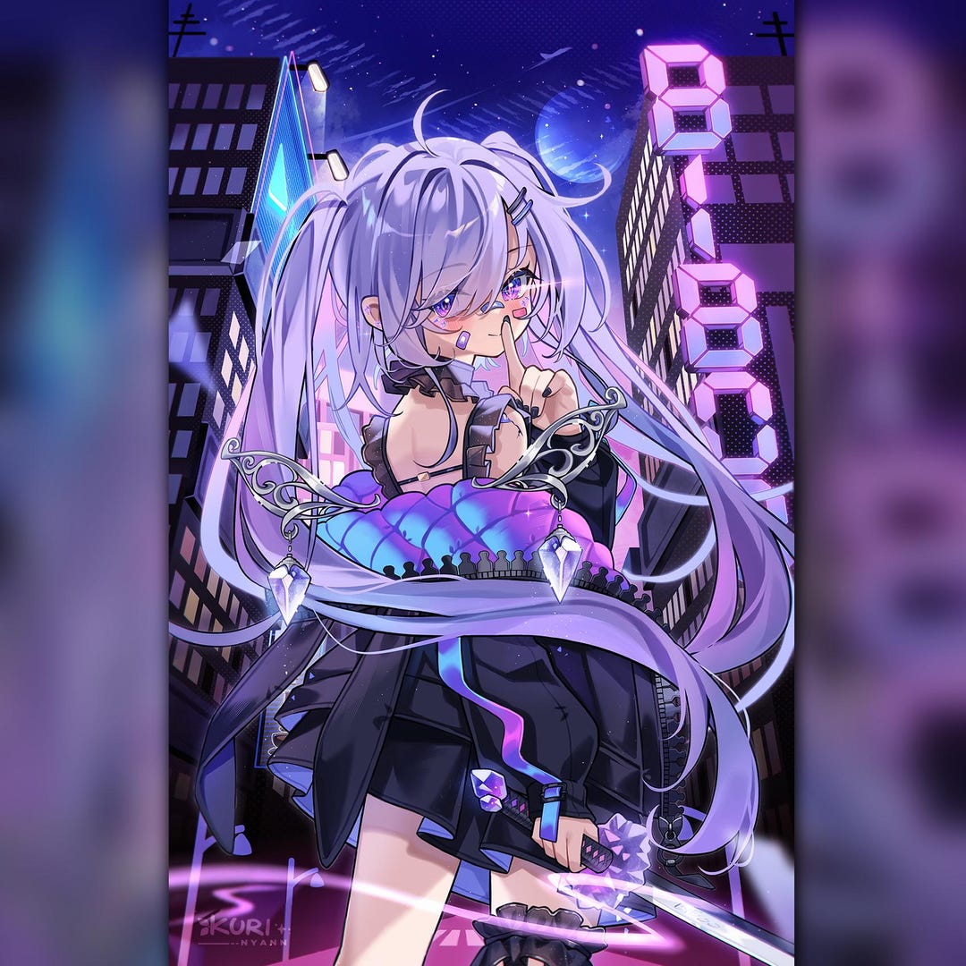 Koseki Bijou, Biboo City Light Poster - Vtuber Hololive Advent Art ...