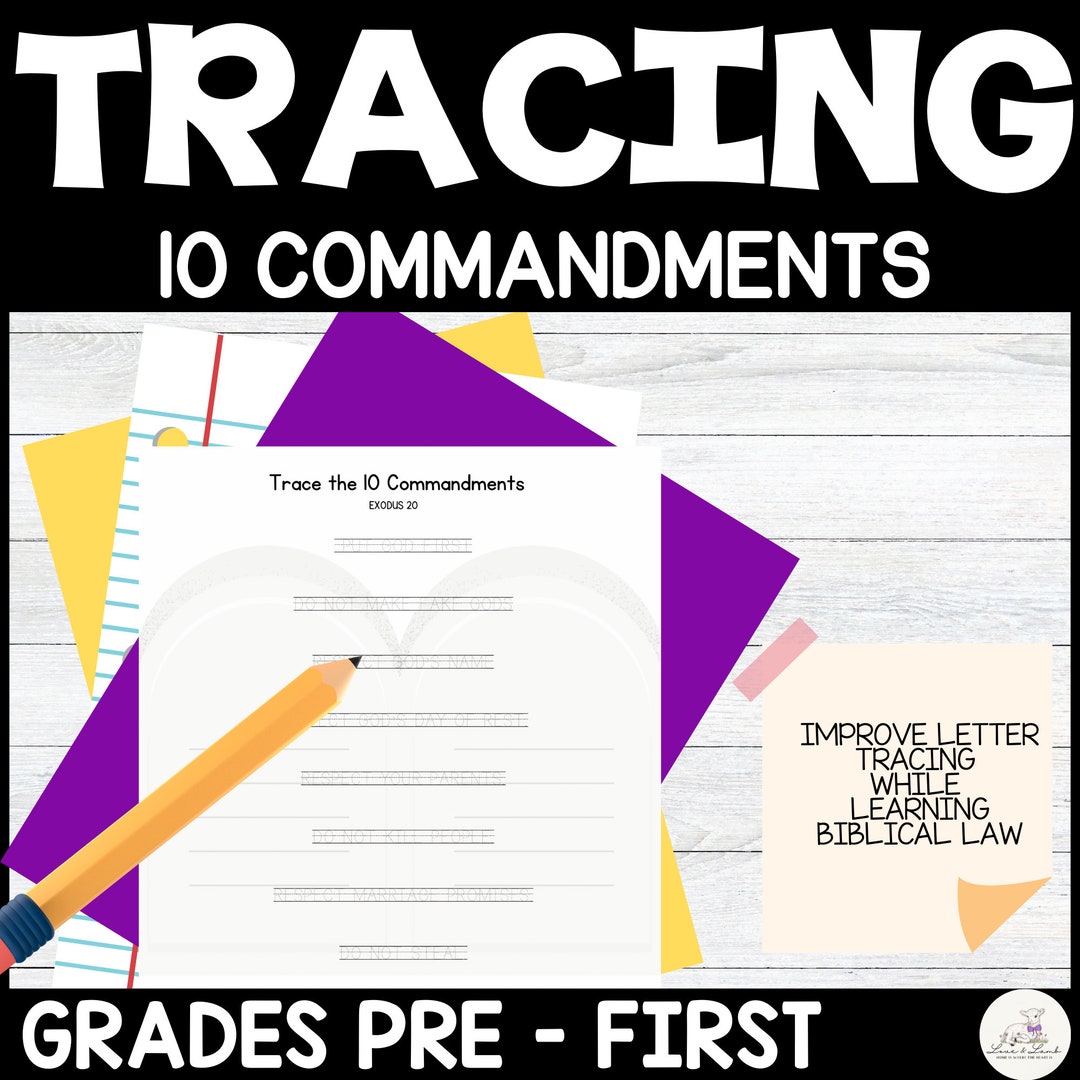 10 Commandments Tracing Practice - Etsy