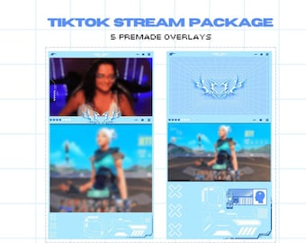 Purple Cyberpunk Tiktok Stream Overlay Package , Purple Cute Aesthetic ...