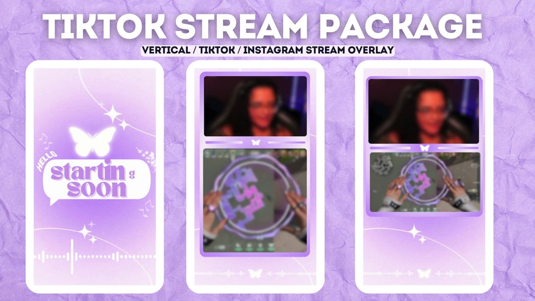 Clove Animated Tiktok Live Overlay , Cute Purple Tiktok Stream ...
