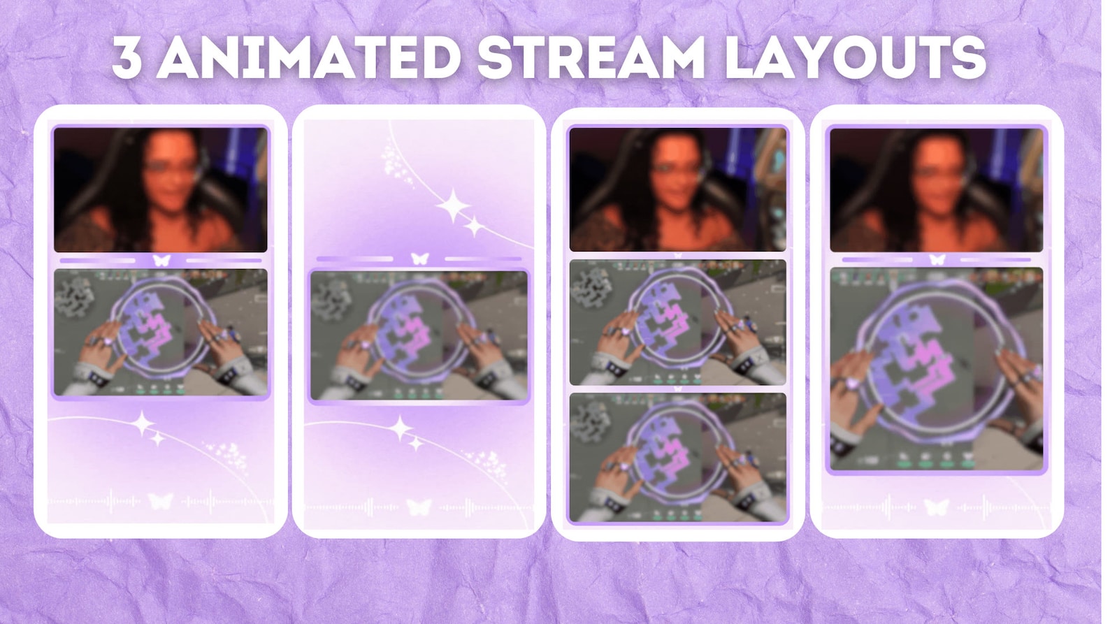 Clove Animated Tiktok Live Overlay , Cute Purple Tiktok Stream ...