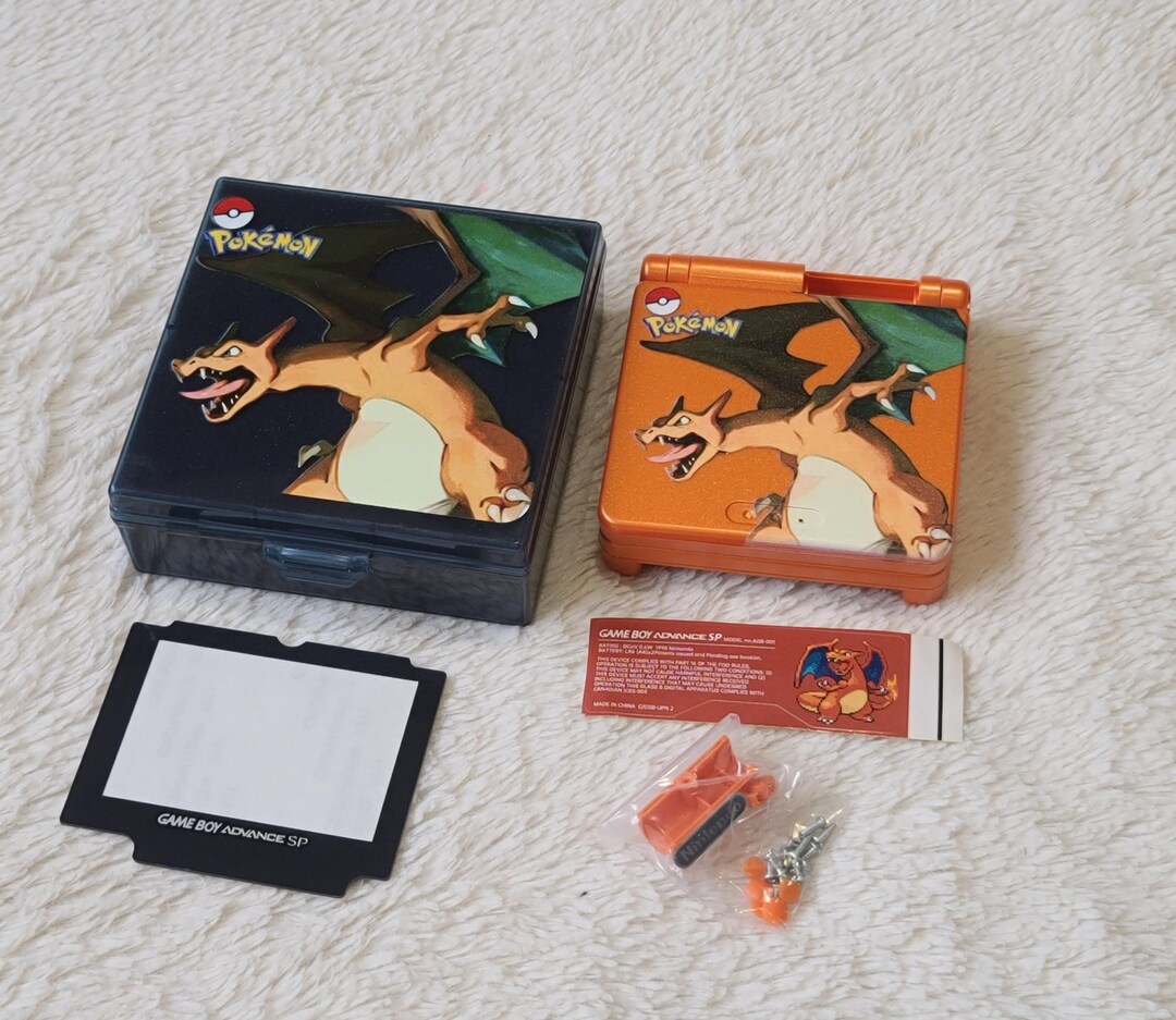 Nintendo Game Boy Advance SP Charizard Pokemon Replacement Shell ...