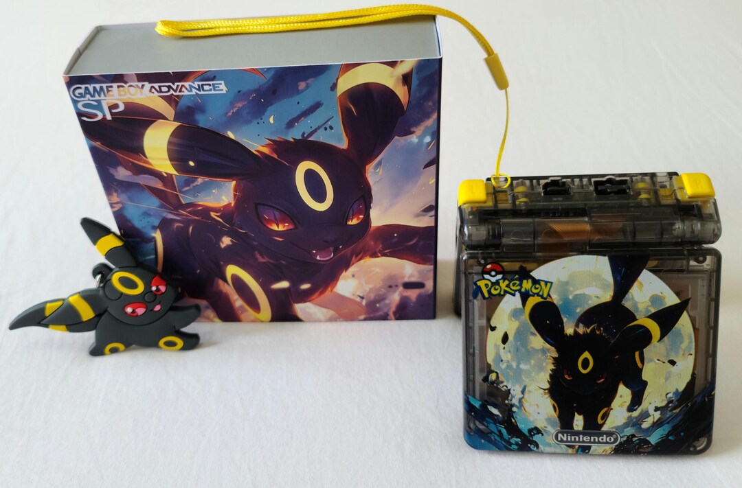 Nintendo Game Boy Advance SP Umbreon Pokemon Custom Boxed Mod Retro ...