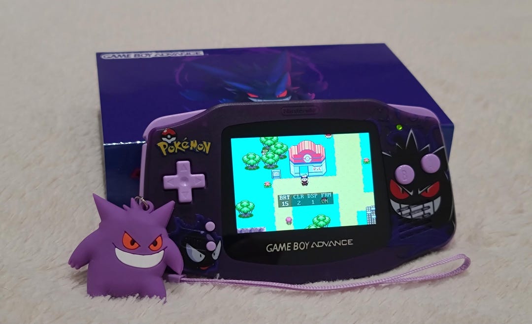 Gengar Pokemon Nintendo Game Boy Advance Funny Playing V3 IPS Screen ...