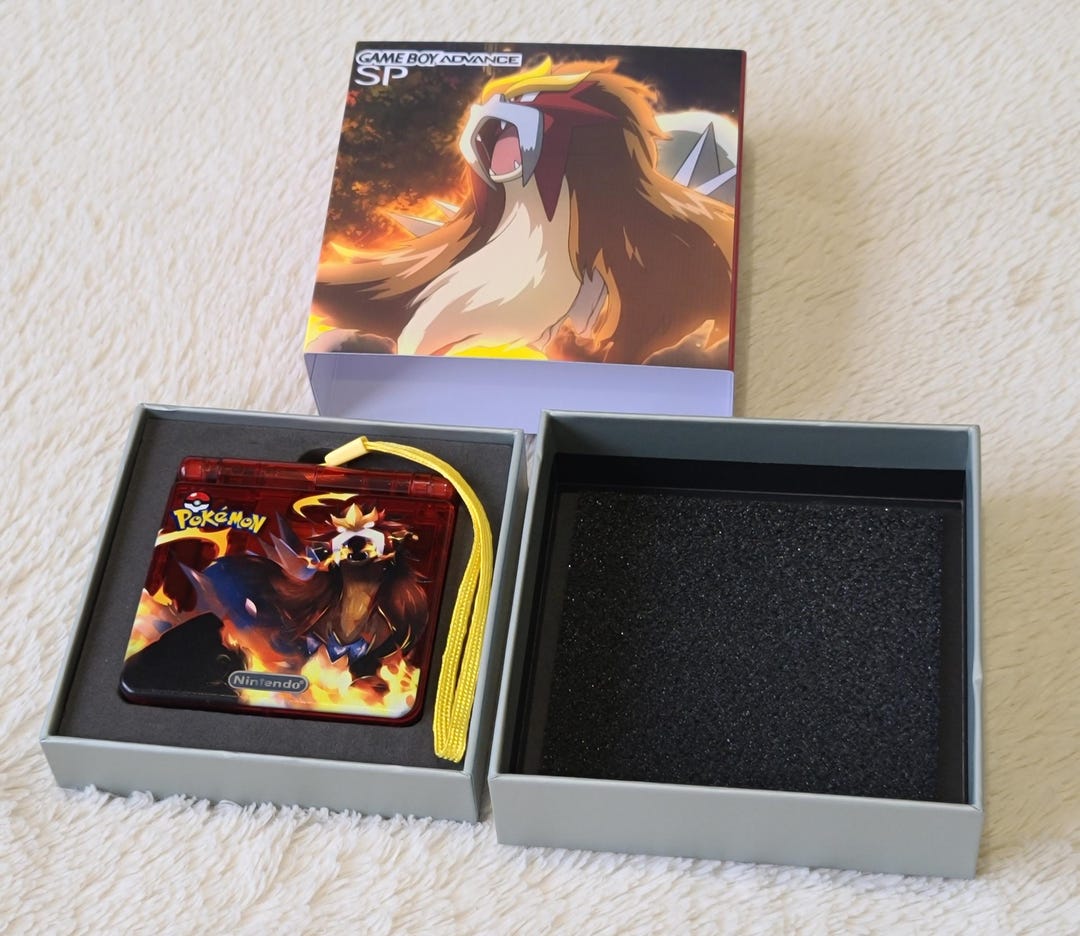 Nintendo Game Boy Advance SP Entei Pokemon V4 IPS Screen UV Print Shell ...