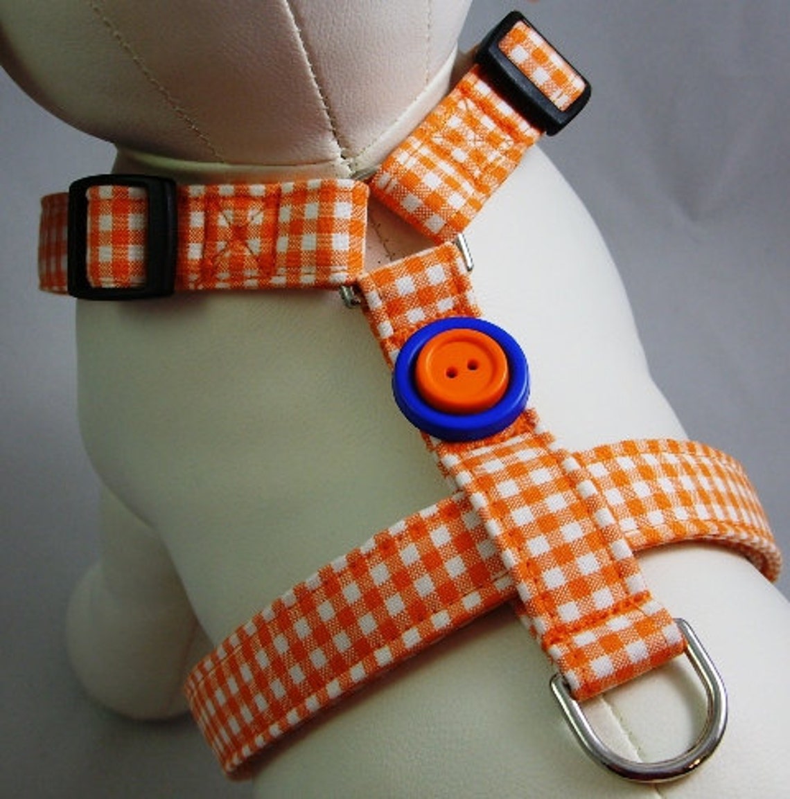 Dog Harness - Orange Gingham - Etsy