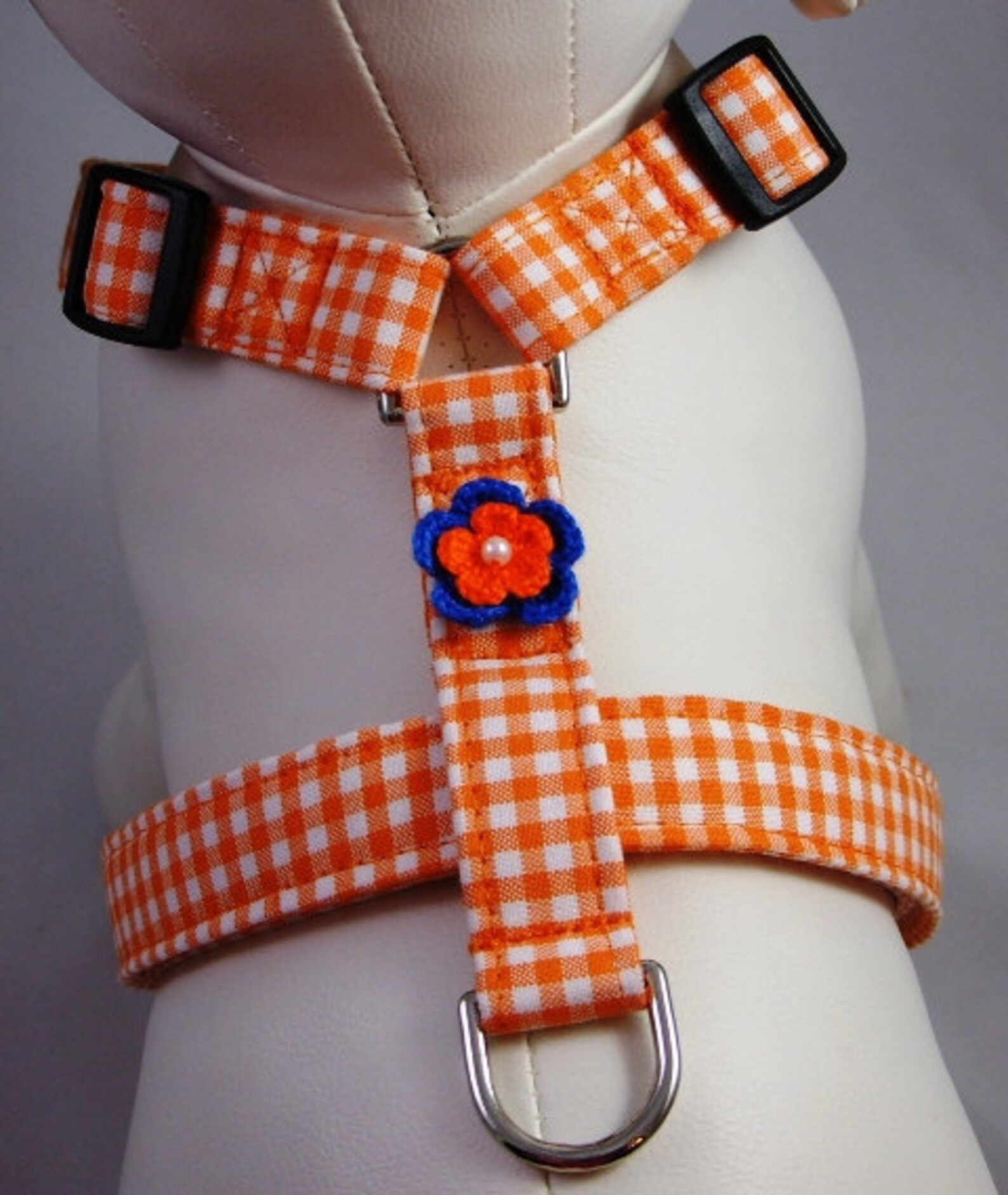 Dog Harness - Orange Gingham - Etsy