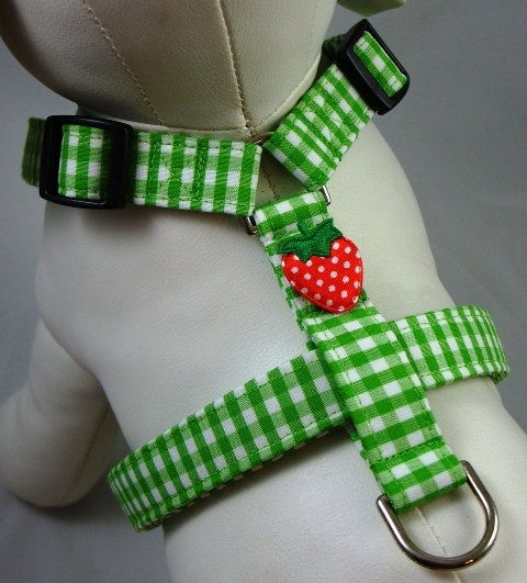Dog Harness - Green Gingham - Etsy