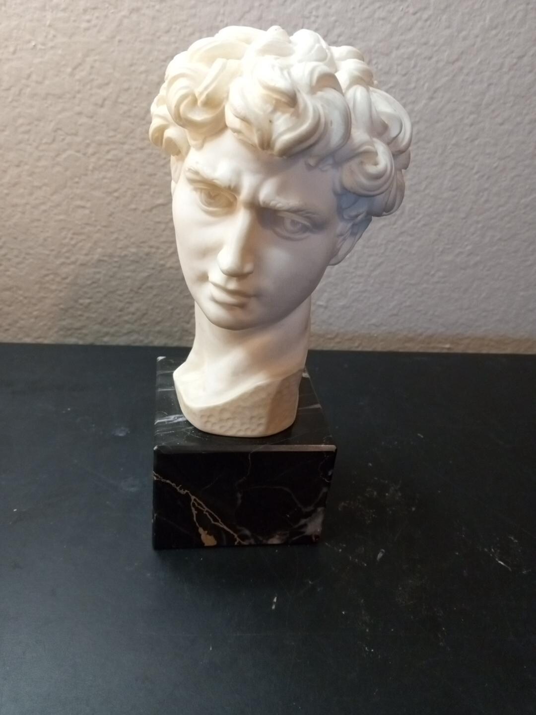 EXQUISITE Ruggeri G Alabaster 7" Bust of David From Italy on Marble ...