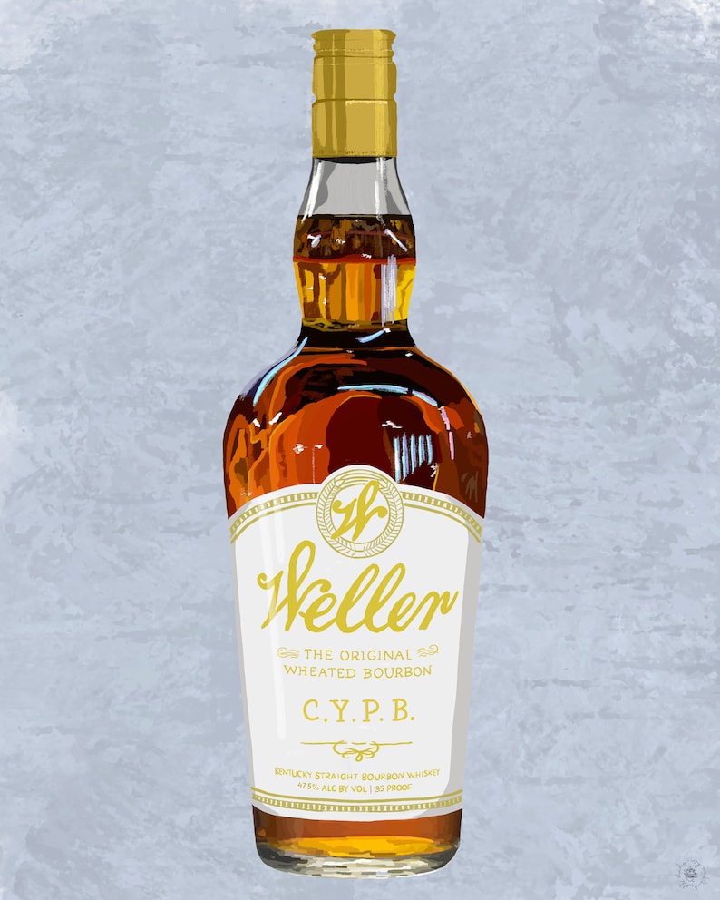 Weller C.Y.P.B Bourbon Bottle Poster | Kentucky Bourbon Whiskey Art ...