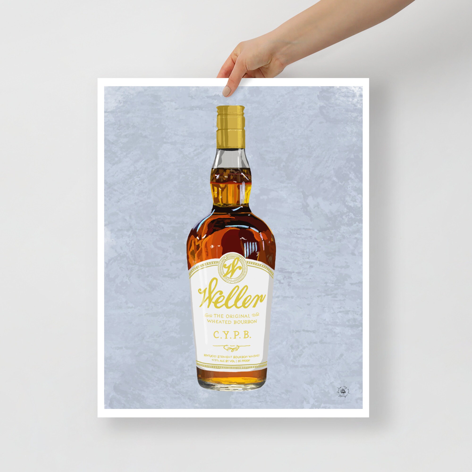 Weller C.Y.P.B Bourbon Bottle Poster | Kentucky Bourbon Whiskey Art ...