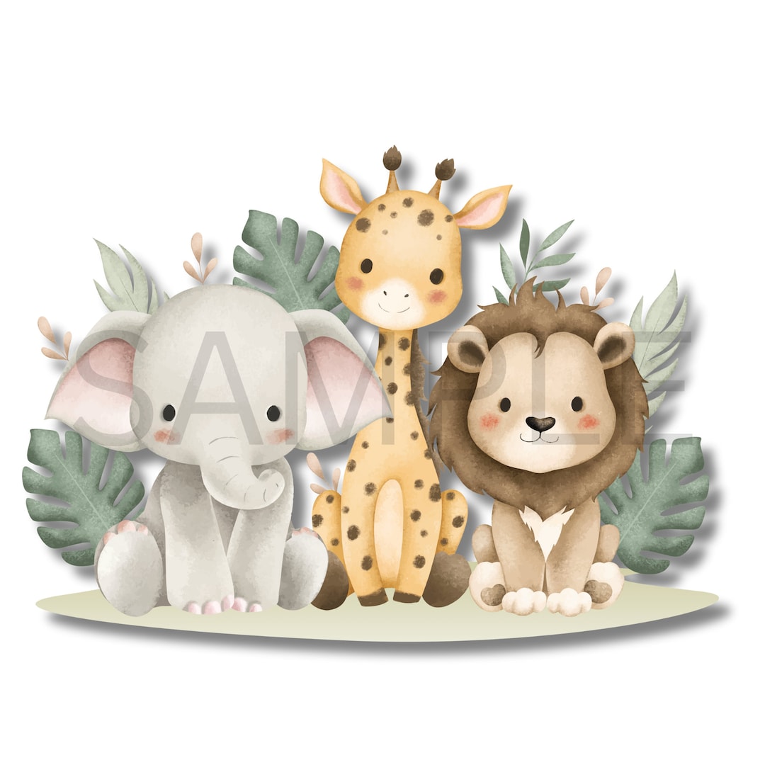Safari Themed, Jungle, Animals SVG, PNG, Elephant, Lion, Giraffe - Etsy