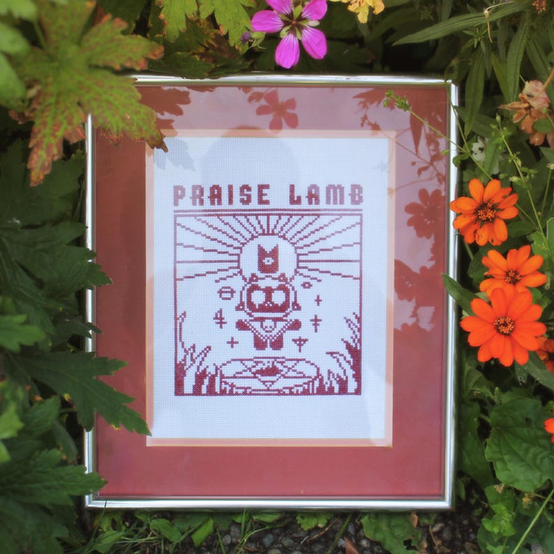 Praise Lamb - Cult of the Lamb - Modern Cross Stitch Pattern - Horror ...