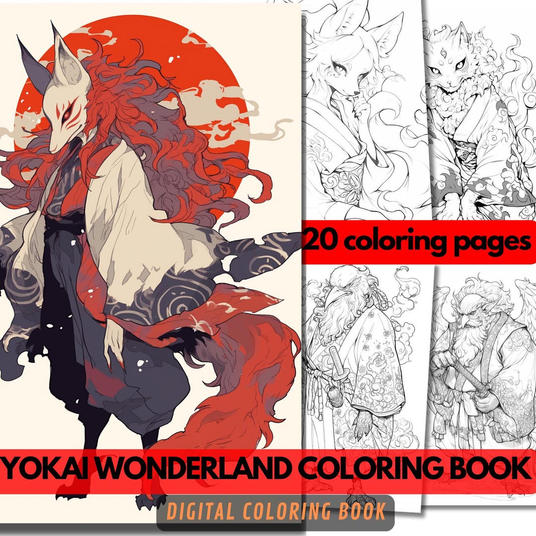 Yokai Coloring Book Japanese Folklore Anime Spirits and Monsters for ...