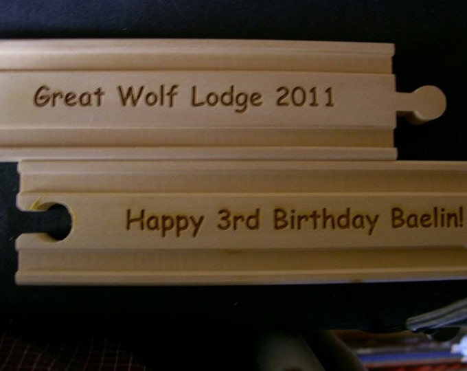 Personalized Wood Train Tracks Laser Engraved - Etsy