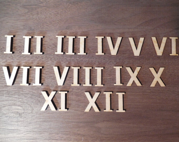 Roman Numeral Wood Clock Numbers 1 Inch Laser Cut - Etsy