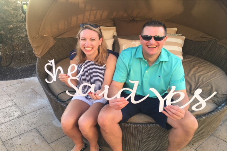 She Said Yes Engagement Photo Prop Sign - Etsy