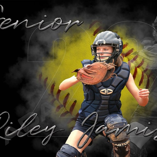 Photoshop Softball Poster Template Digital Sports Background - Etsy