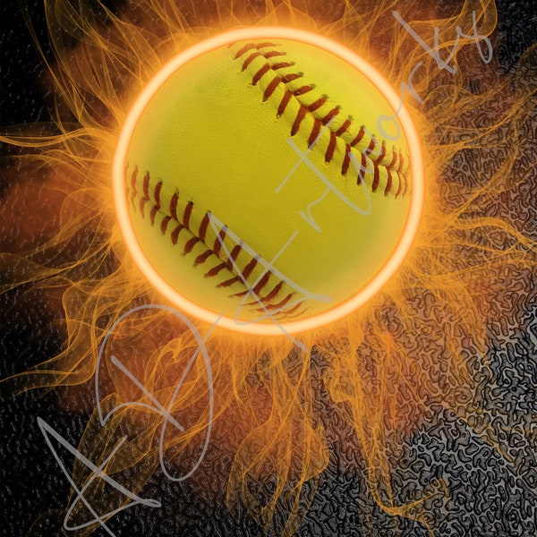 Softball Fire Background - Etsy