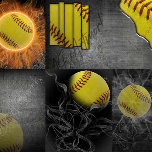 Softball Digital Background - Etsy