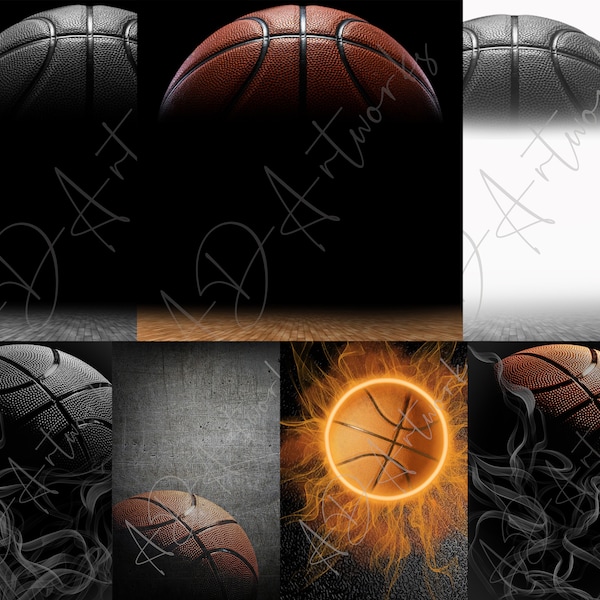 Digital Basketball Background - Etsy