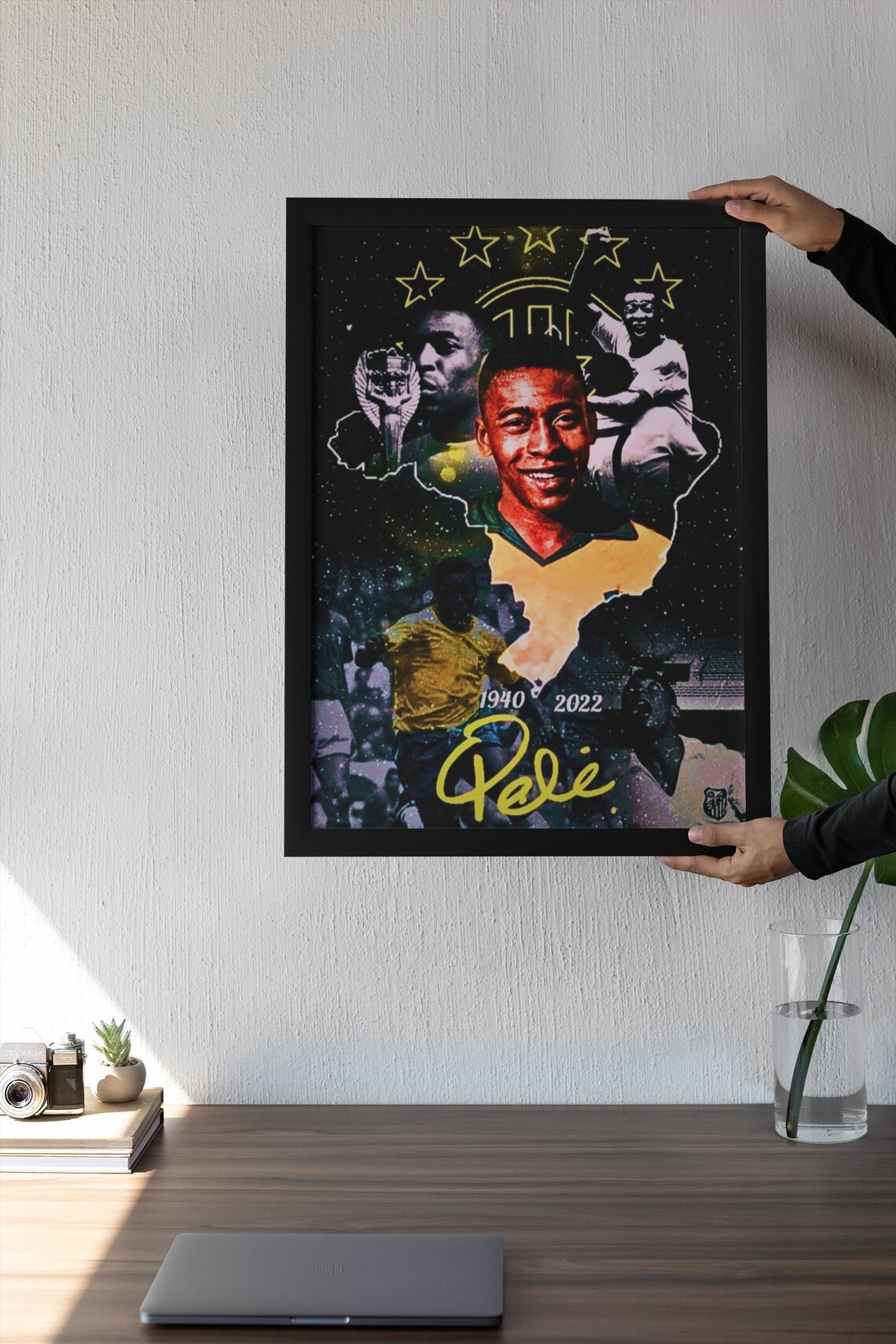 Canvas Studio Legendary Pelé Canvas Print Inspirational Soccer Wall Art ...