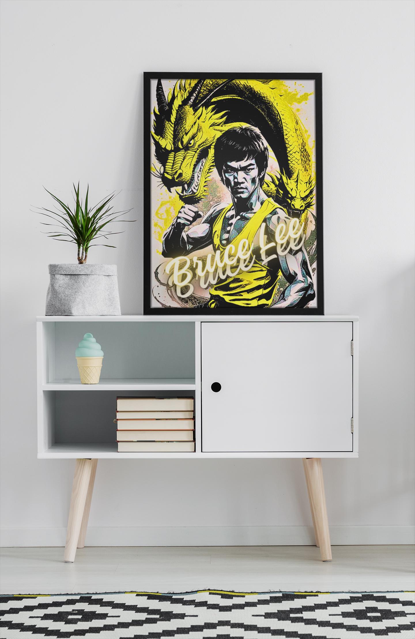 Canvas Studio Famous Bruce Lee Canvas Print High Quality Sports Decor ...