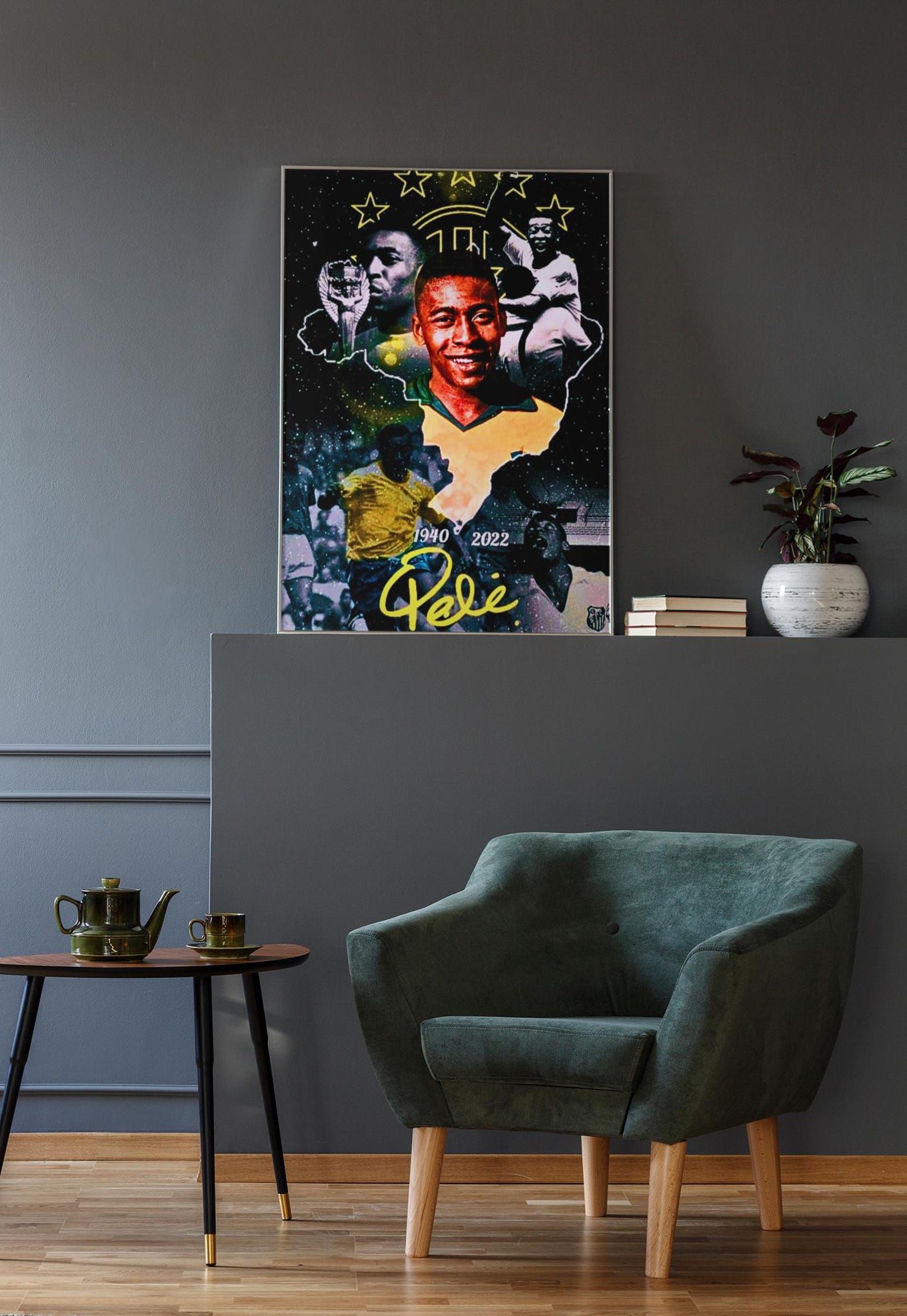 Canvas Studio Legendary Pelé Canvas Print Inspirational Soccer Wall Art ...