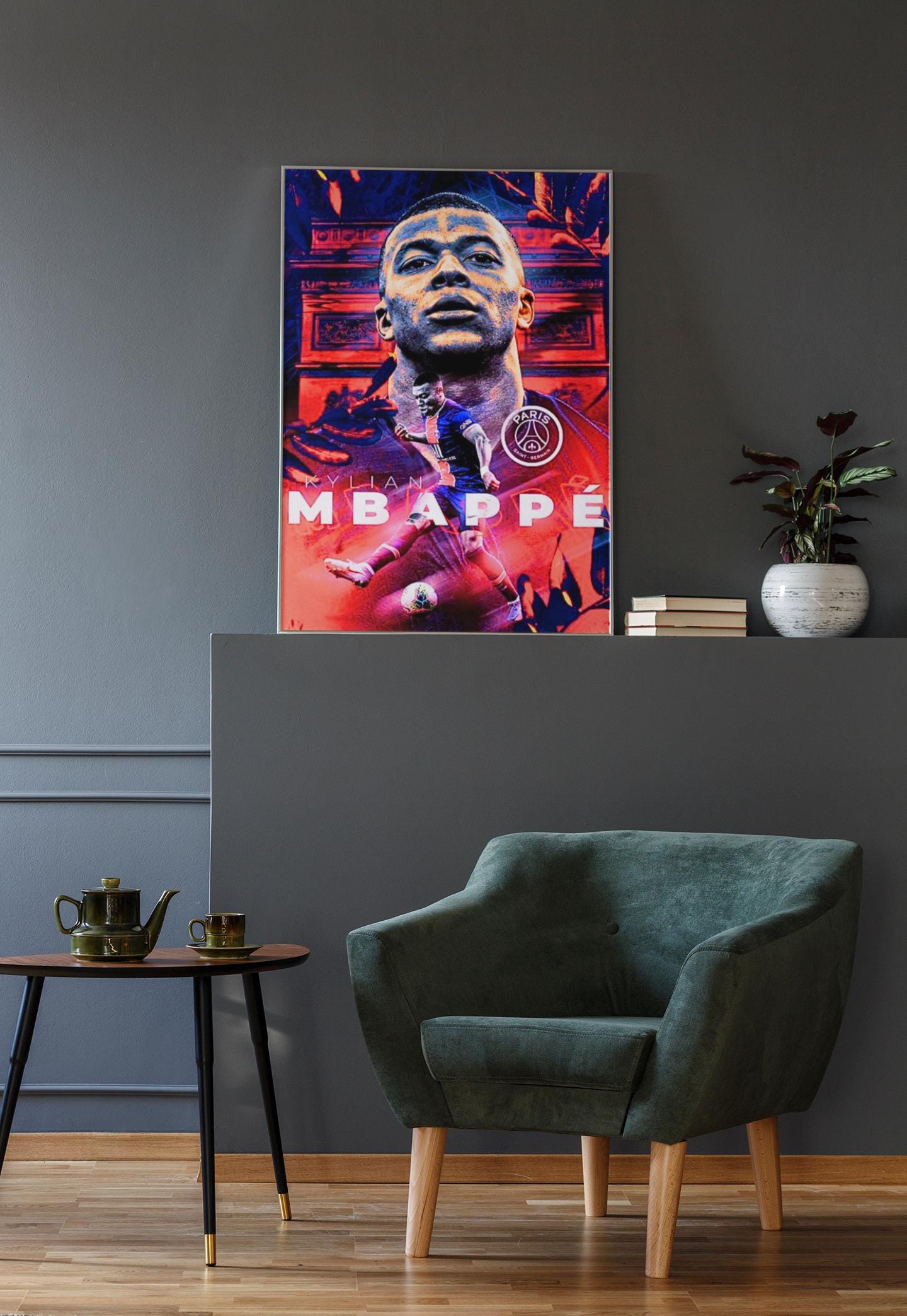 Canvas Studio Celebrated Kylian Mbappé Canvas Print Iconic Football Art ...