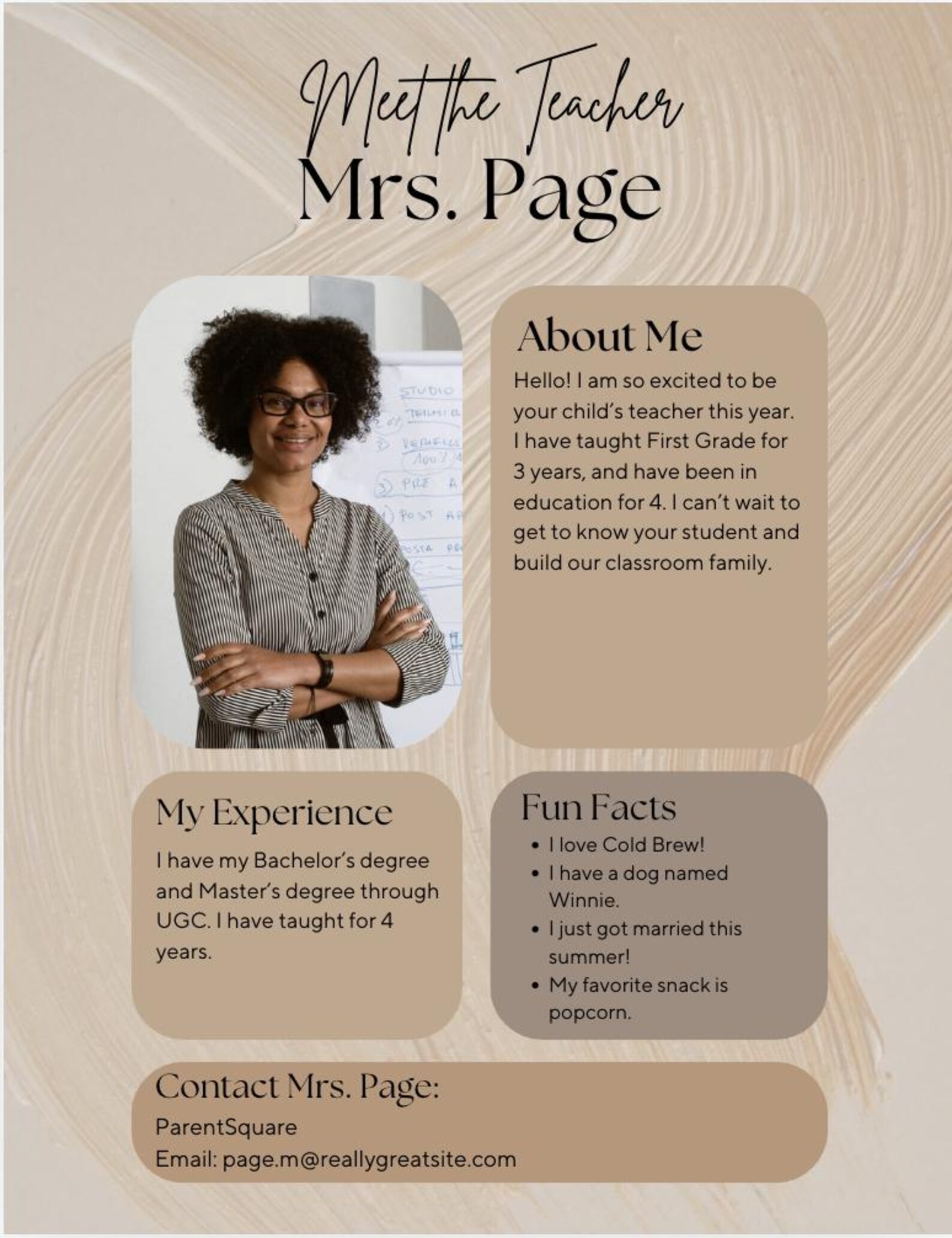 Neutral Meet the Teacher Canva Template - Etsy