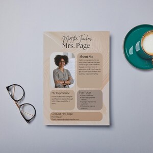 Neutral Meet the Teacher Canva Template - Etsy