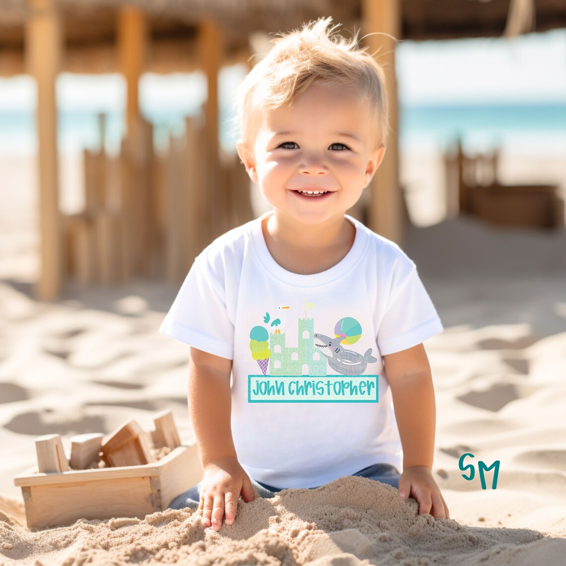 Boys Summer Sandcastle Personalized PNG - Etsy
