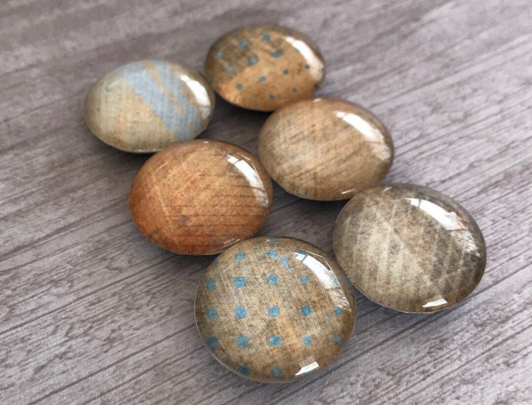 Rustic Earth & Sky! Magnets. Set of 6, 1 Inch (25mm) Round Glass ...
